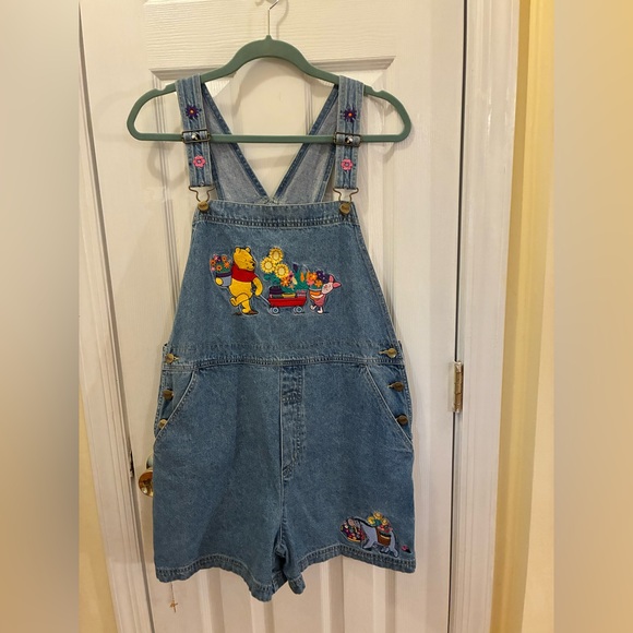 Disney | Jeans | Disney Blue Denim Overalls With Pooh And Piglet | Poshmark